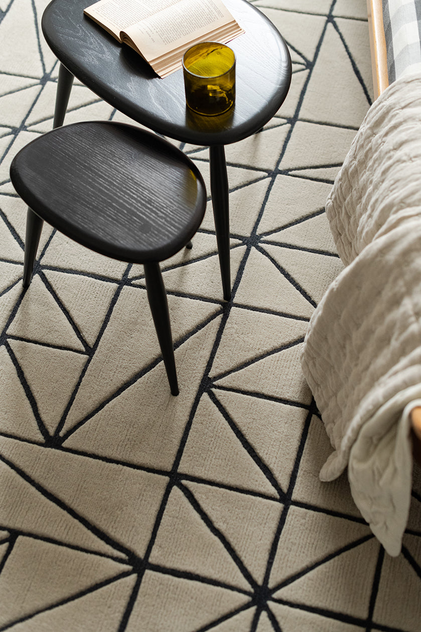 Geometric Linear Rug by Scottish textile designer Niki Jones